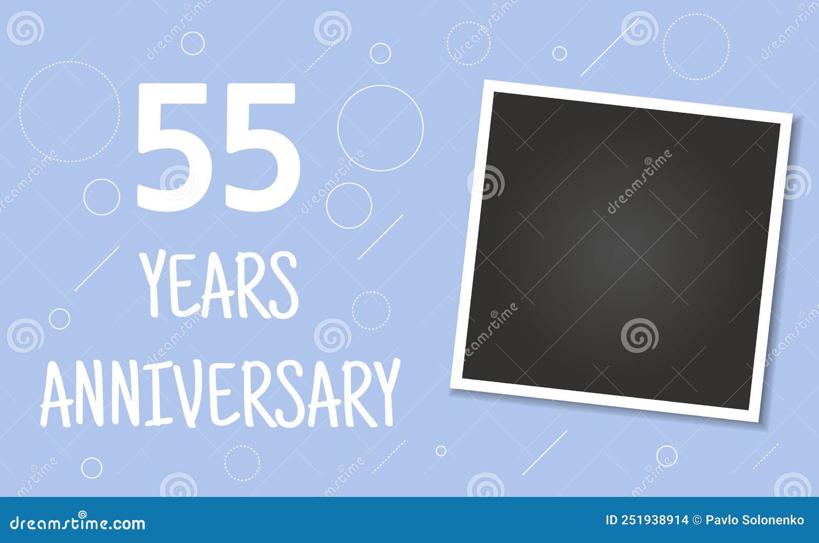 55 Years Anniversary Photo Frame Card. Stock Vector - Illustration of ...