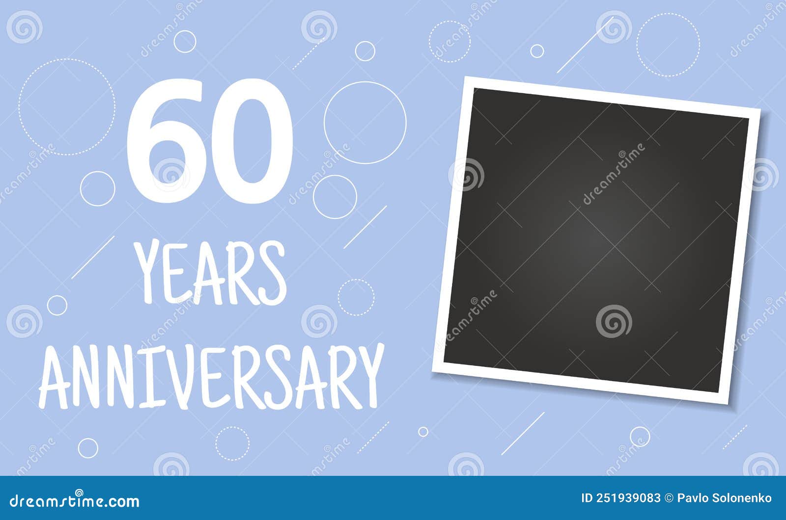 60 Years Anniversary Photo Frame Card. Stock Vector - Illustration of ...