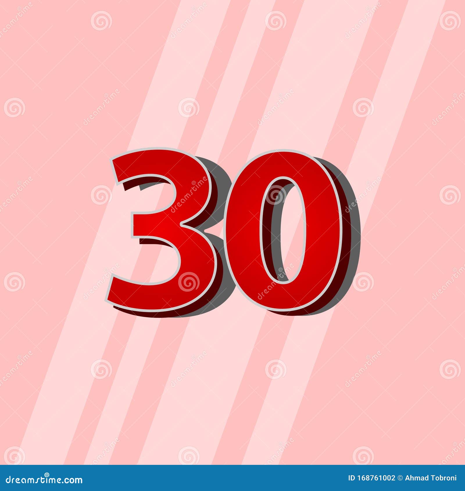 30 Years Anniversary Red Elegant Number Vector Template Design ...