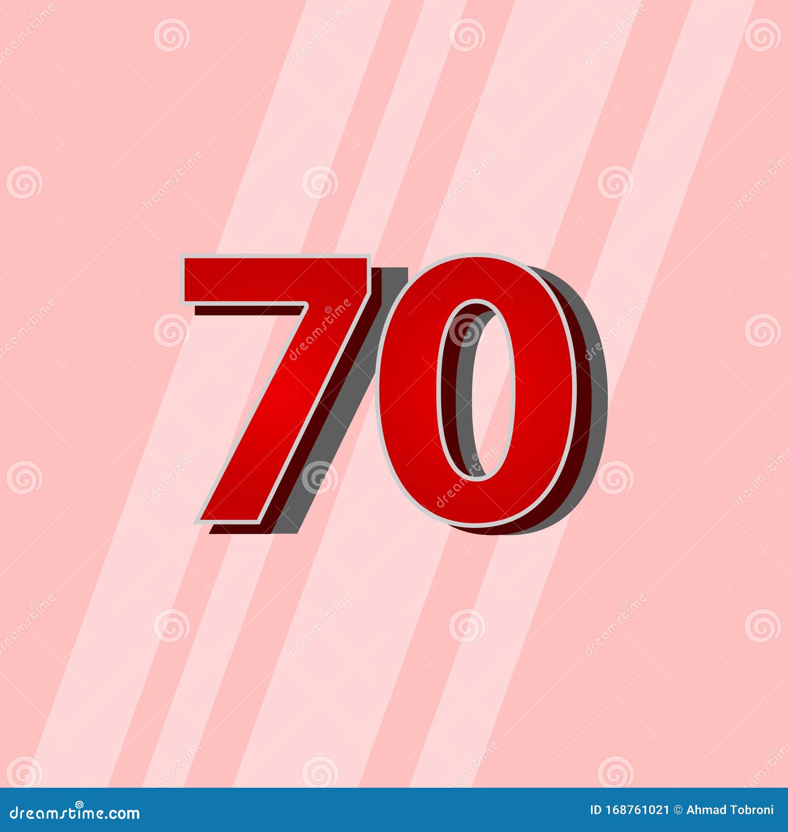 70 Years Anniversary Red Elegant Number Vector Template Design ...
