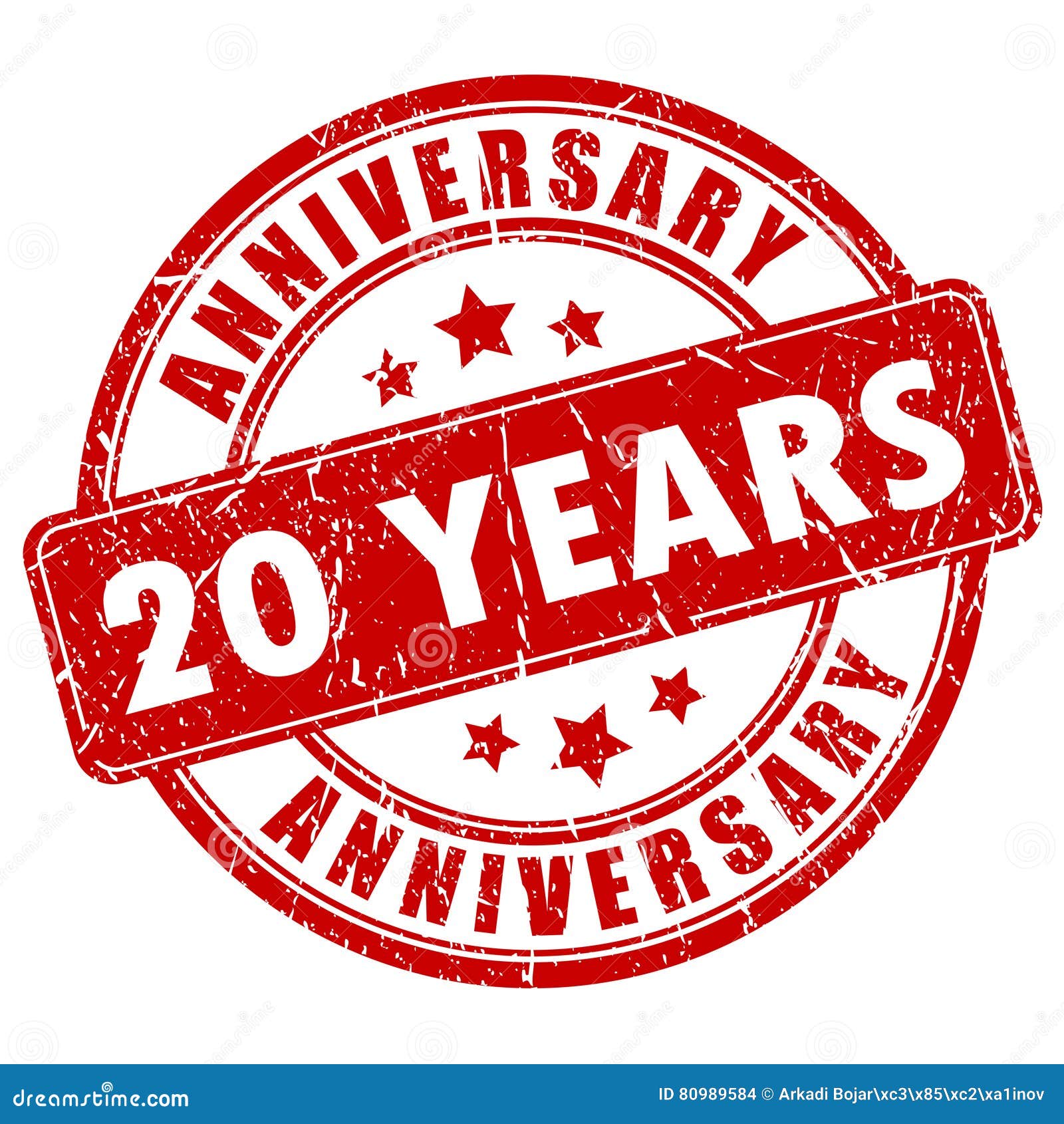 20 Years Anniversary Rubber Stamp Stock Vector - Illustration of ...