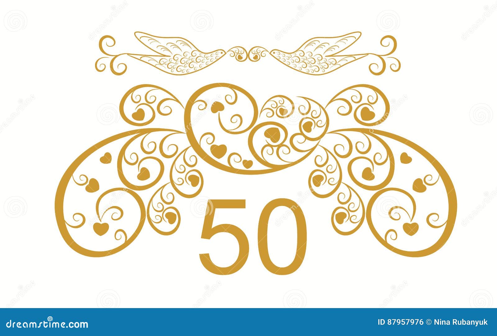 50 Years Anniversary Signs and Cards Design Stock Illustration ...