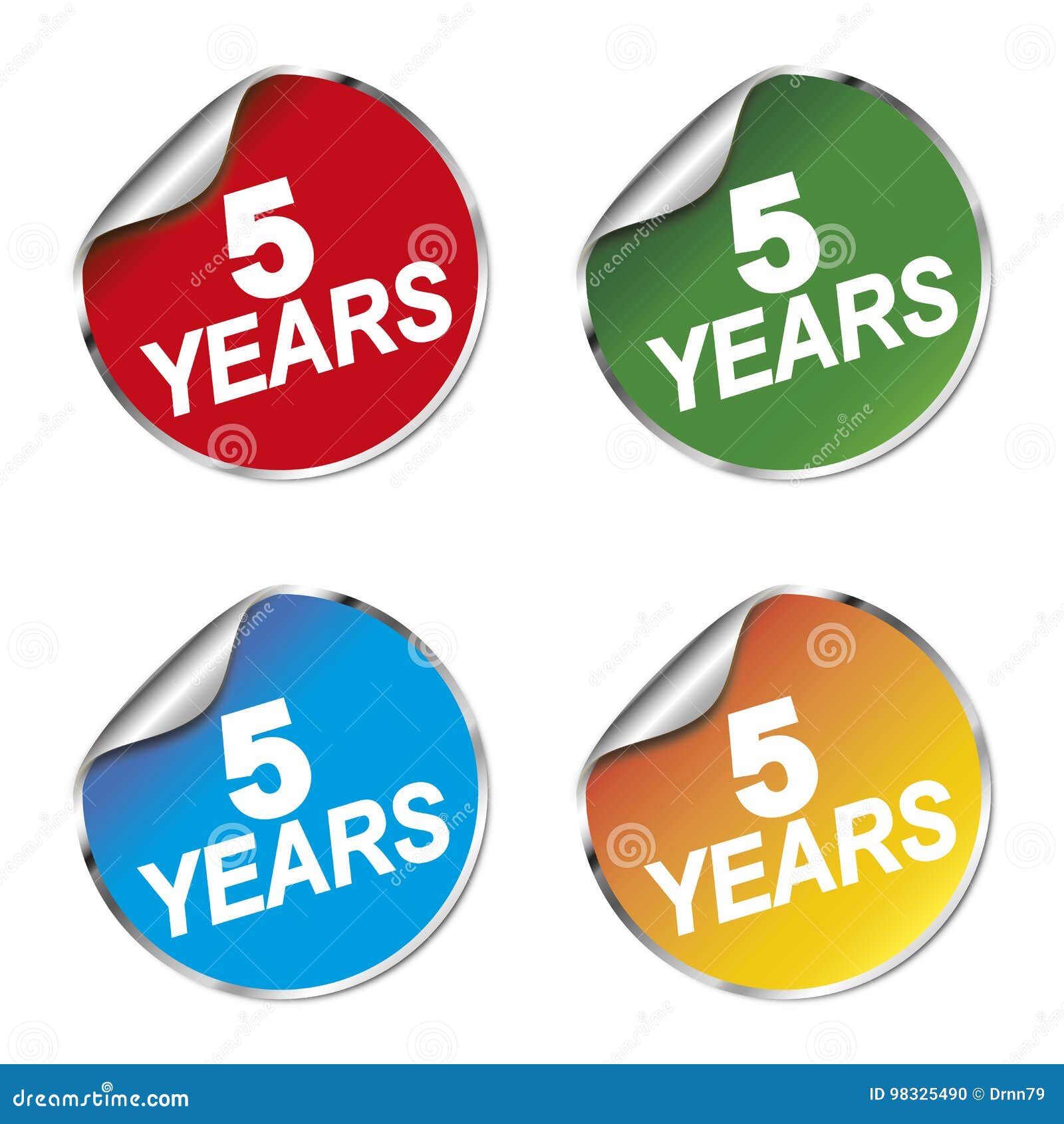 5 Years Anniversary Sticker Stock Vector - Illustration of certificate ...