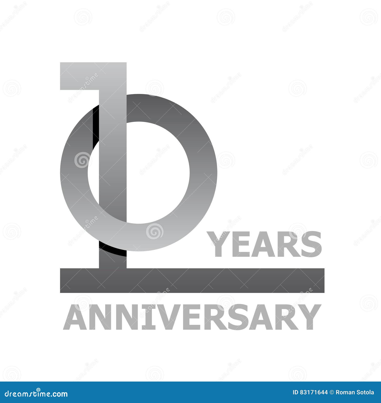 10 Years Anniversary Symbol Stock Vector - Illustration of birthday ...