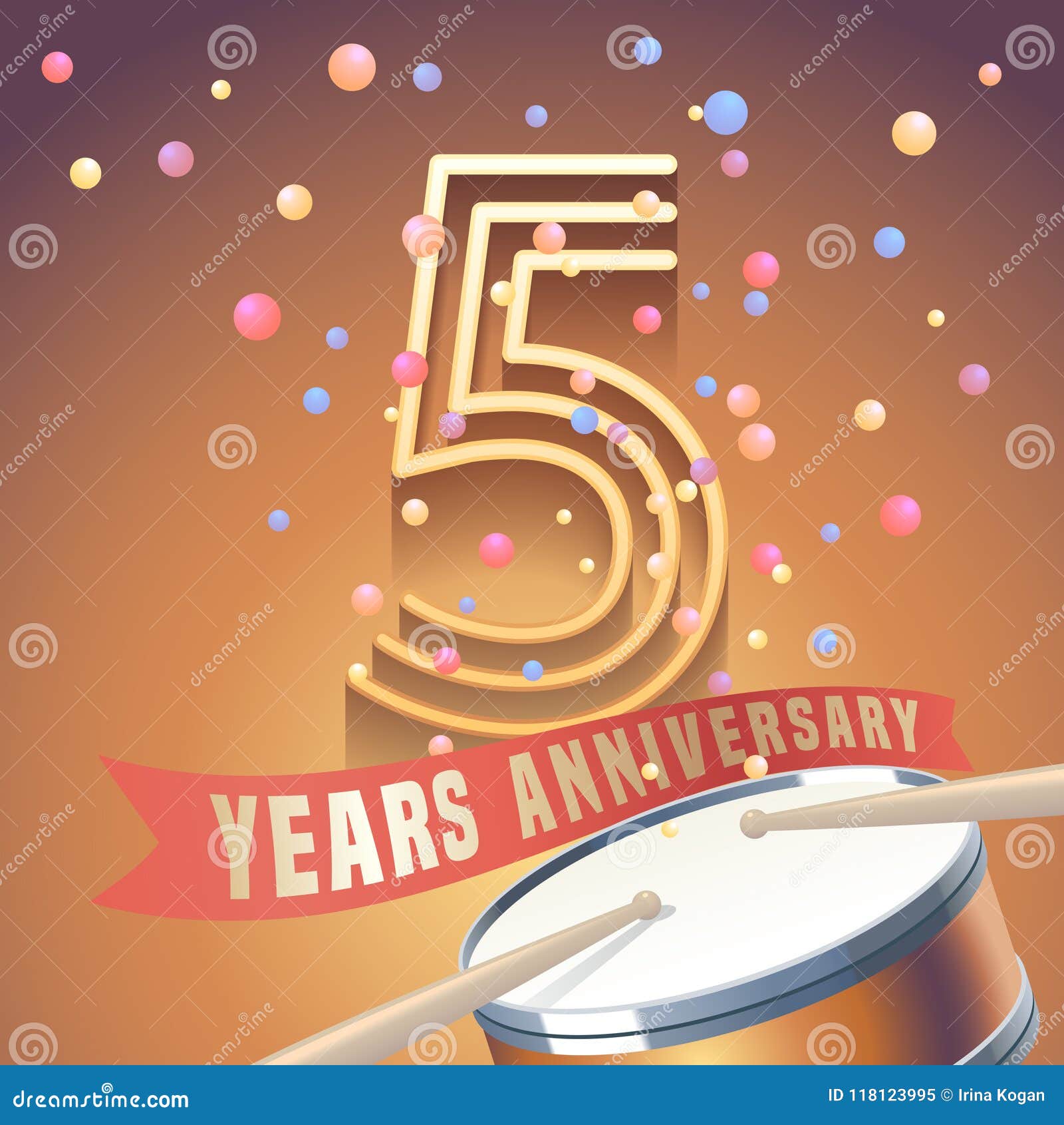5 Years Anniversary Vector Icon, Logo Stock Vector - Illustration of ...