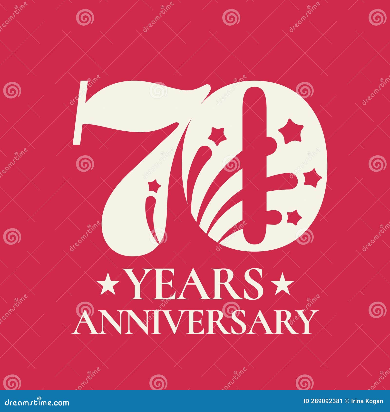 70 Years Anniversary Vector Icon, Logo. Design Element with Graphic ...