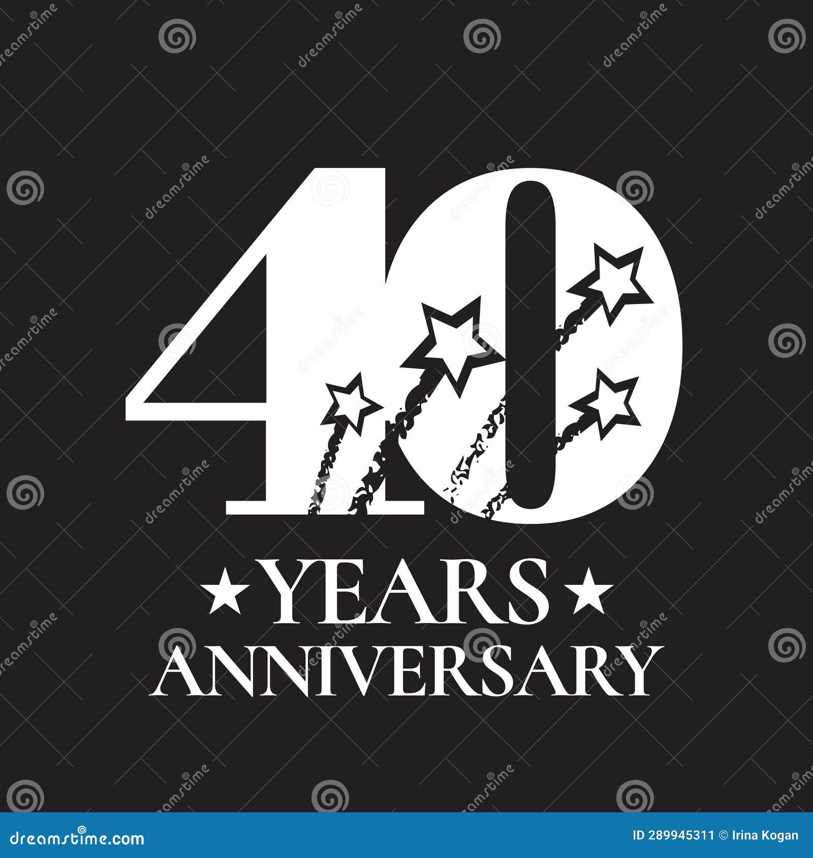 40 Years Anniversary Vector Icon, Logo. Design Element Stock Vector ...