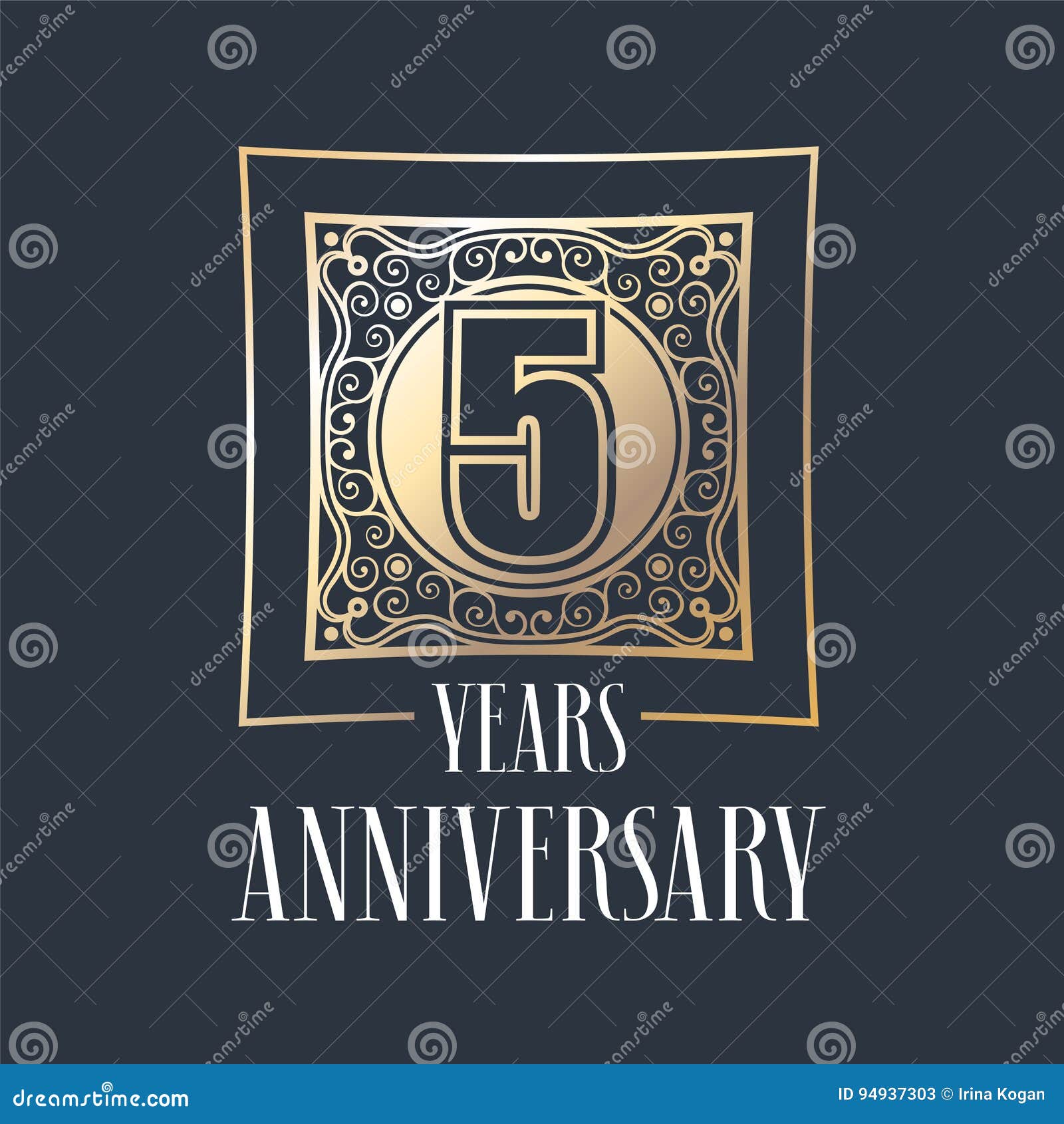 5 Years Anniversary Vector Icon, Logo Stock Vector - Illustration of ...