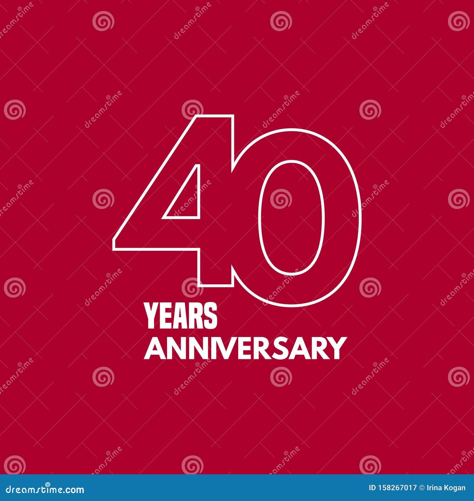 40 Years Anniversary Vector Icon, Logo. Graphic Design Element with ...