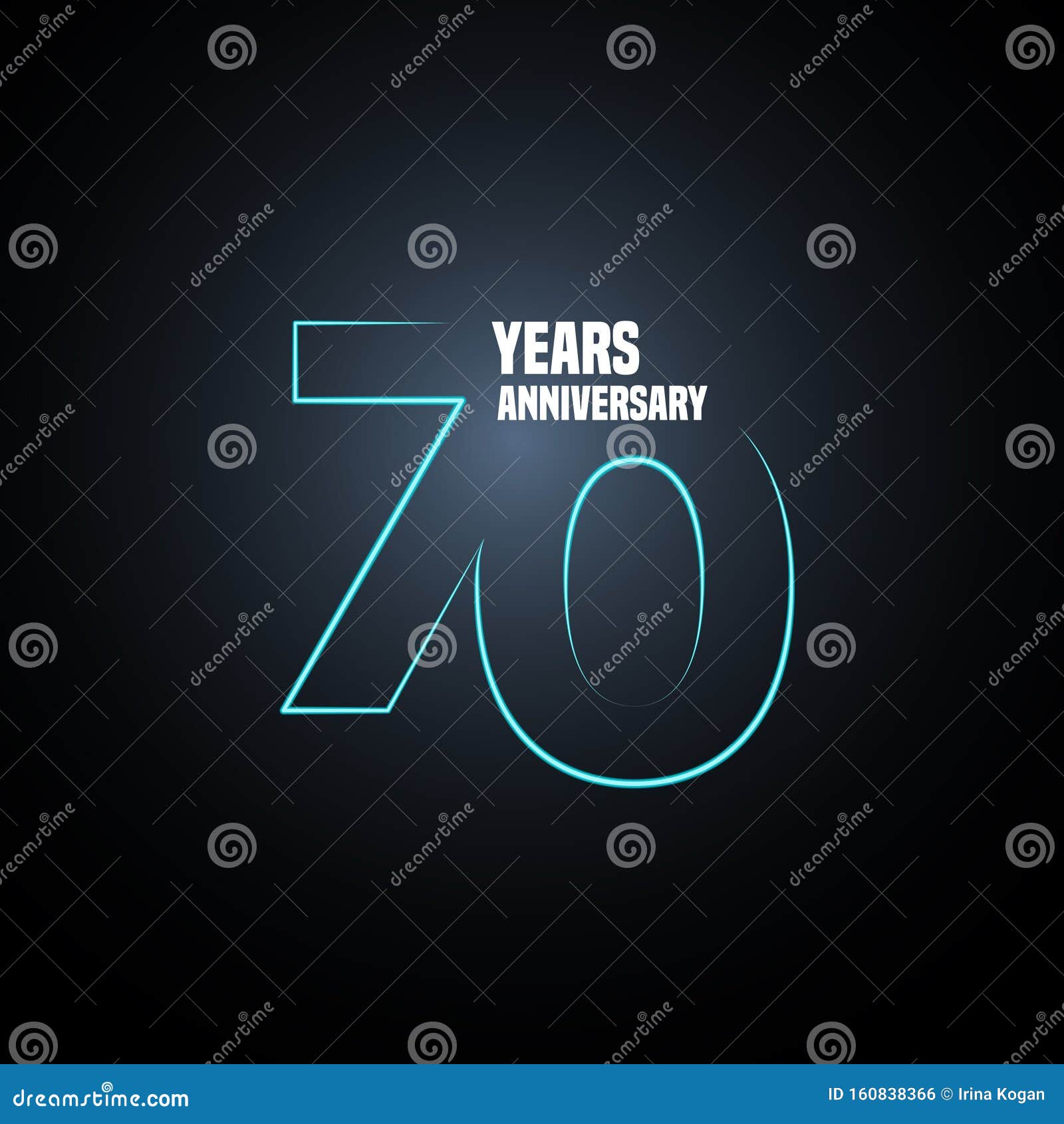 70 Years Anniversary Vector Logo, Icon. Graphic Design Element with ...