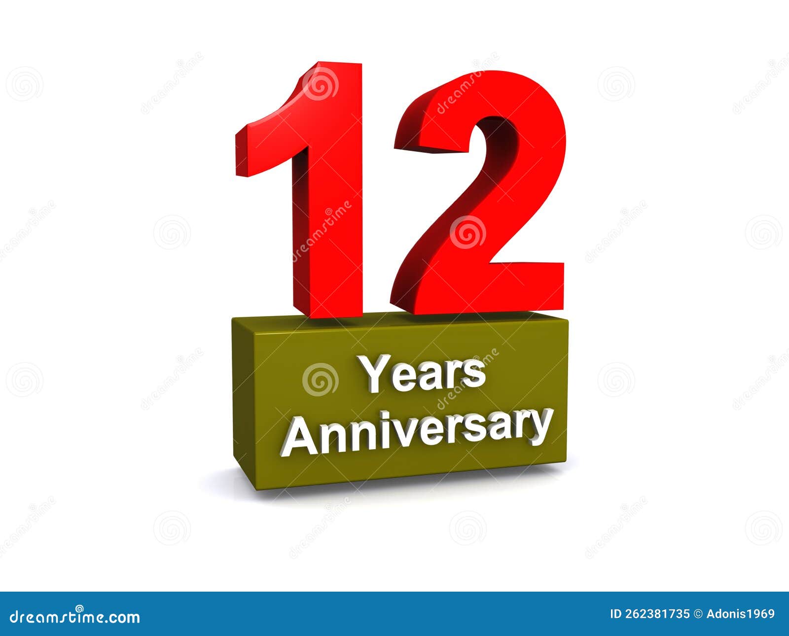12 Years Anniversary on White Stock Illustration - Illustration of ...