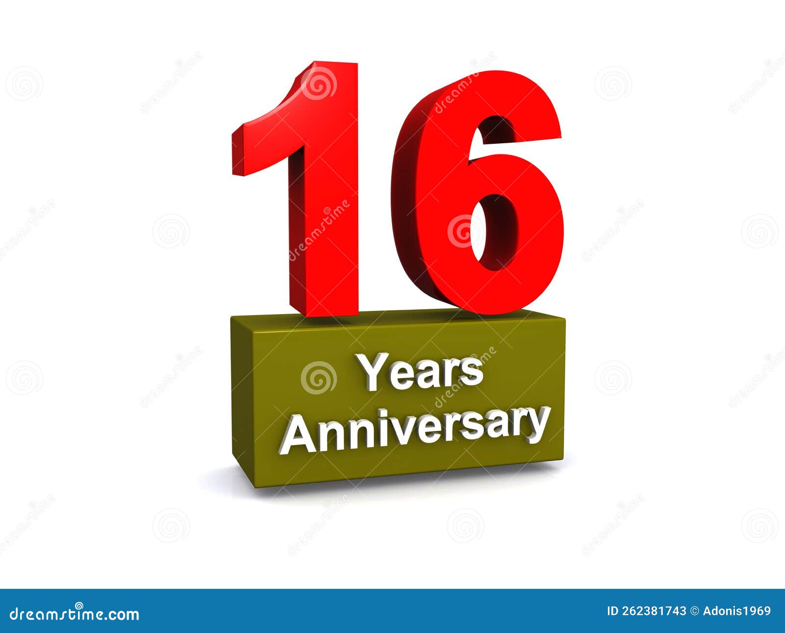 16 Years Anniversary on White Stock Illustration - Illustration of ...