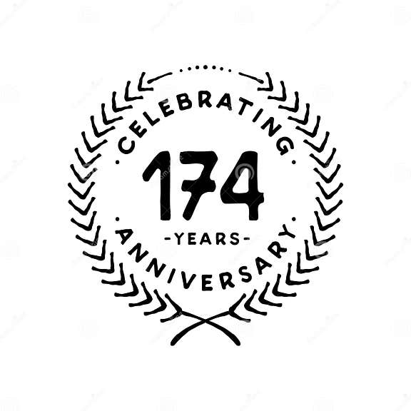 174 Years Design Template. 174th Vector and Illustration Stock Vector ...