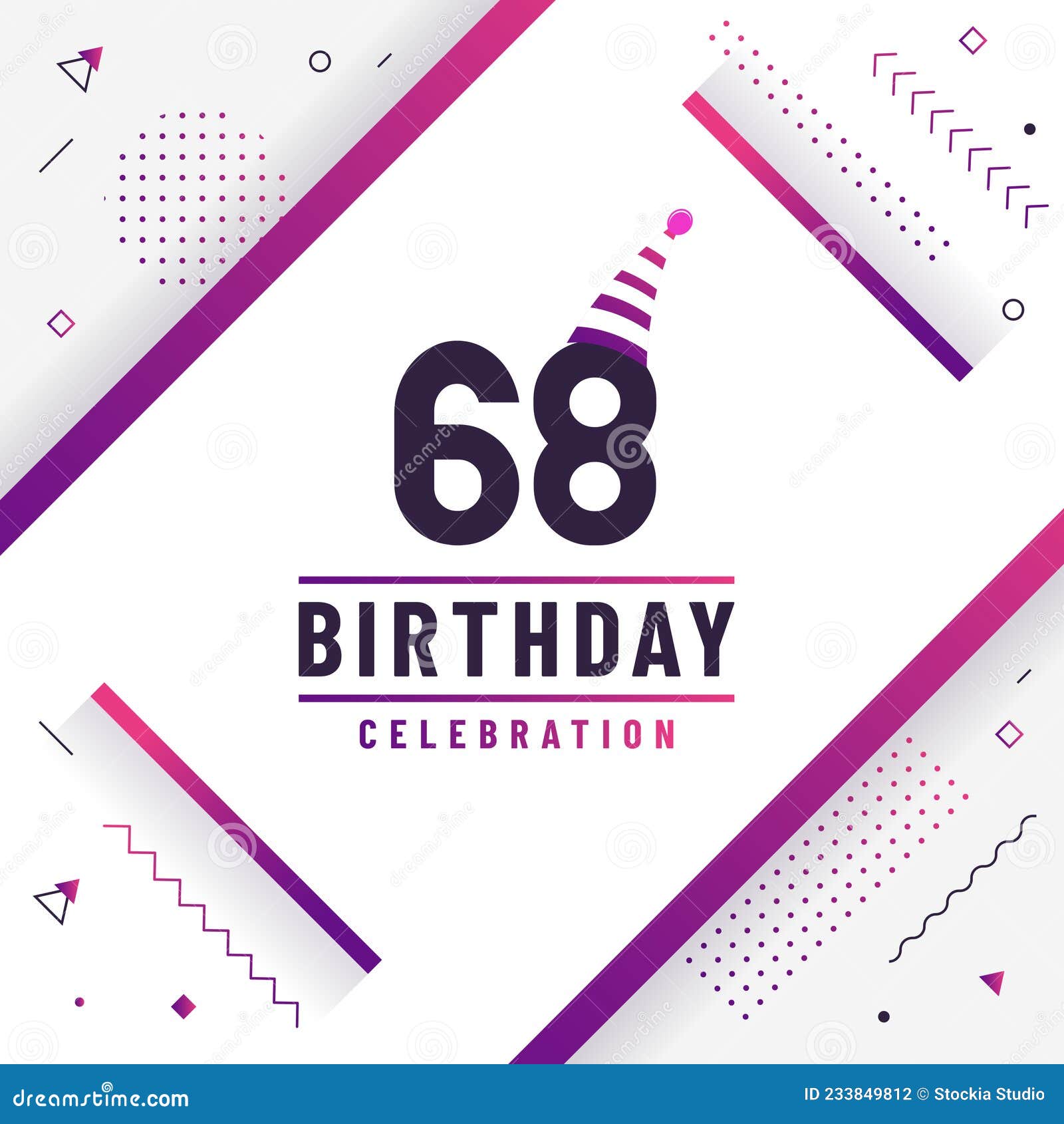 68 Years Birthday Greetings Card, 68 Years Birthday Celebration ...