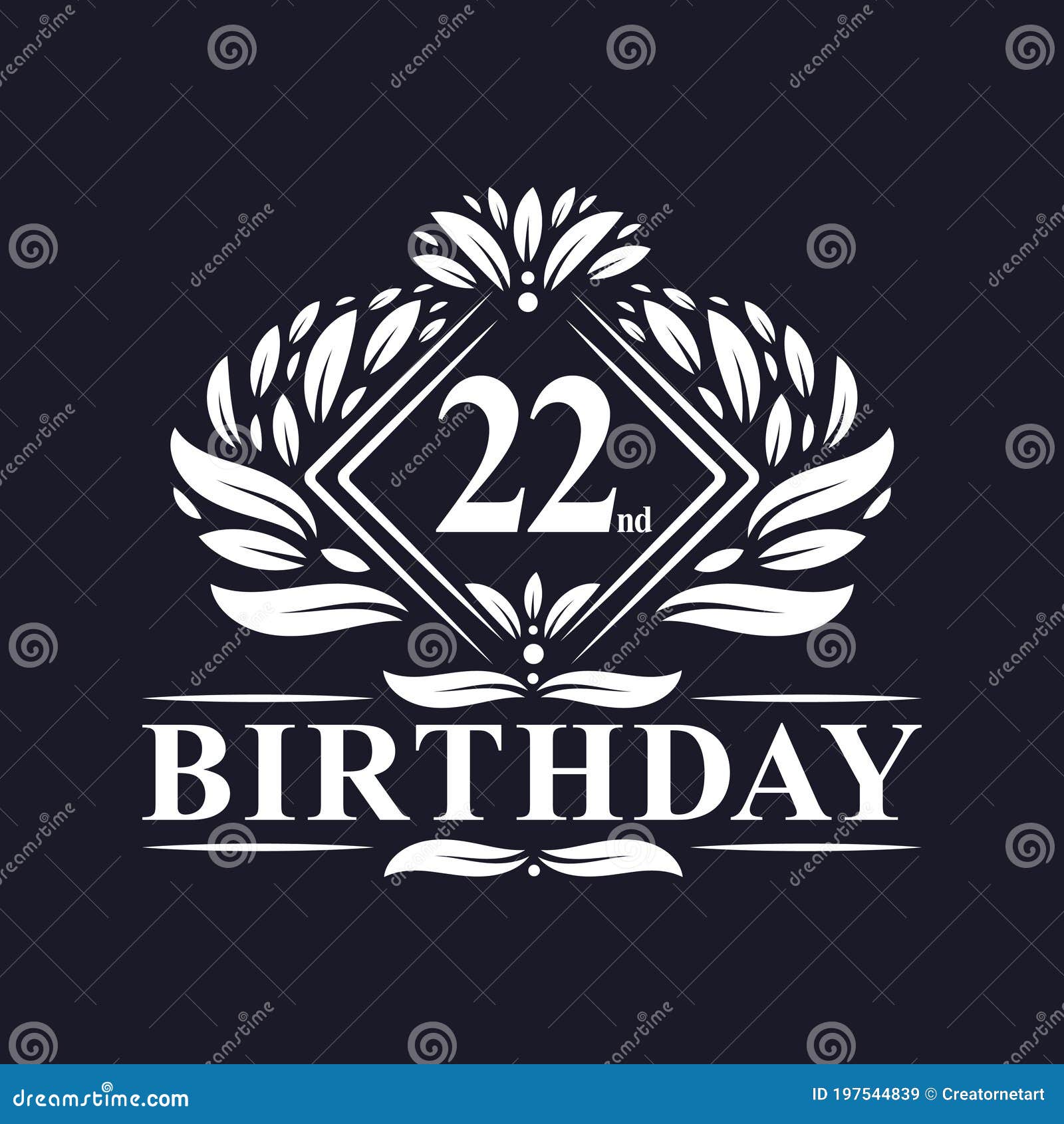 22 Years Birthday Logo, Luxury 22nd Birthday Celebration Stock Vector ...