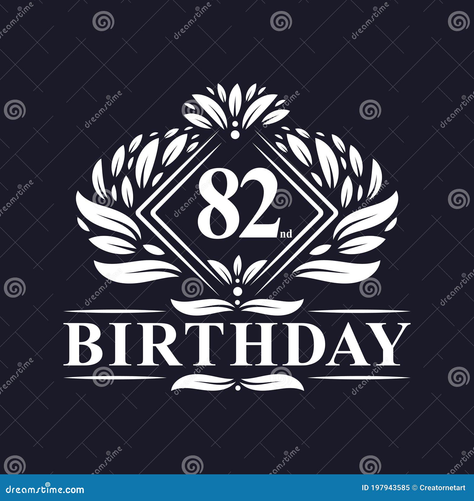 82 Years Birthday Logo, Luxury 82nd Birthday Celebration Stock Vector ...