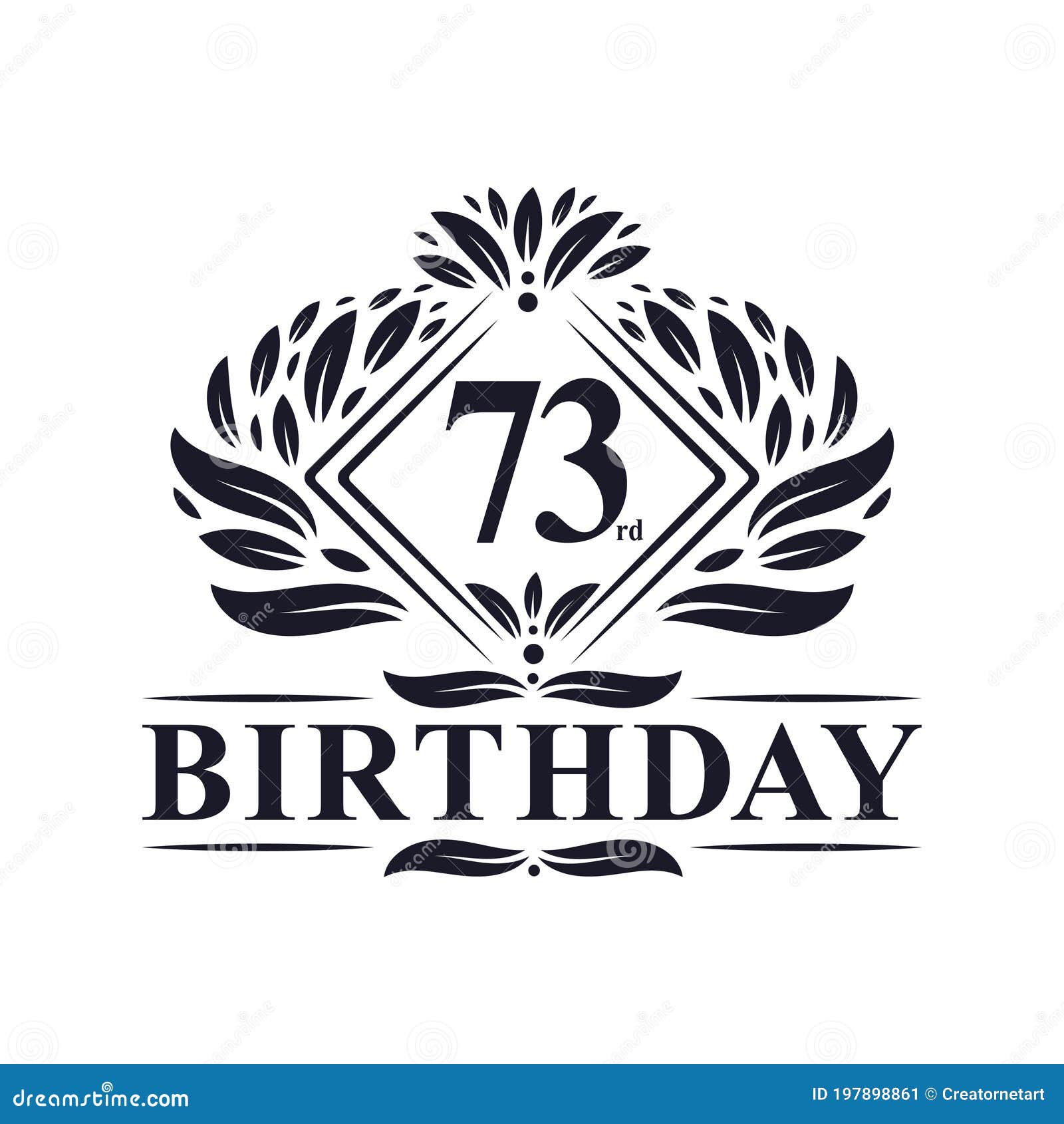 73 Years Birthday Logo, Luxury 73rd Birthday Celebration Stock Vector ...