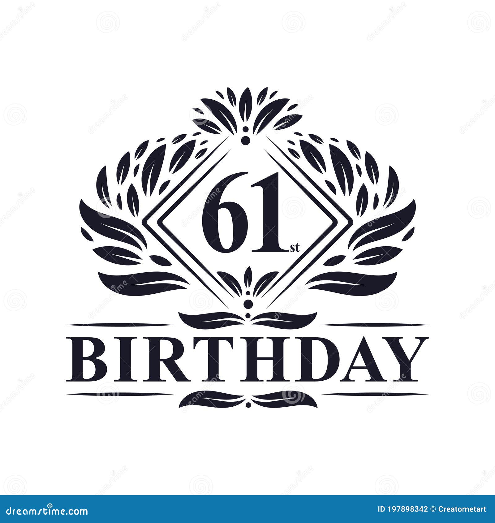 61 Years Birthday Logo, Luxury 61st Birthday Celebration Stock Vector ...