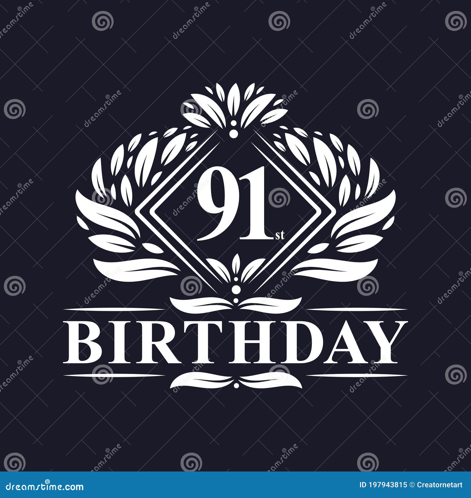 91 Years Birthday Logo, Luxury 91st Birthday Celebration Stock Vector ...