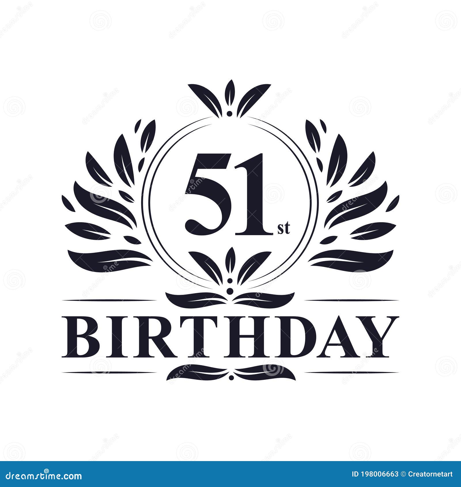 51st Birthday Logo, 51 Years Birthday Celebration Stock Vector ...