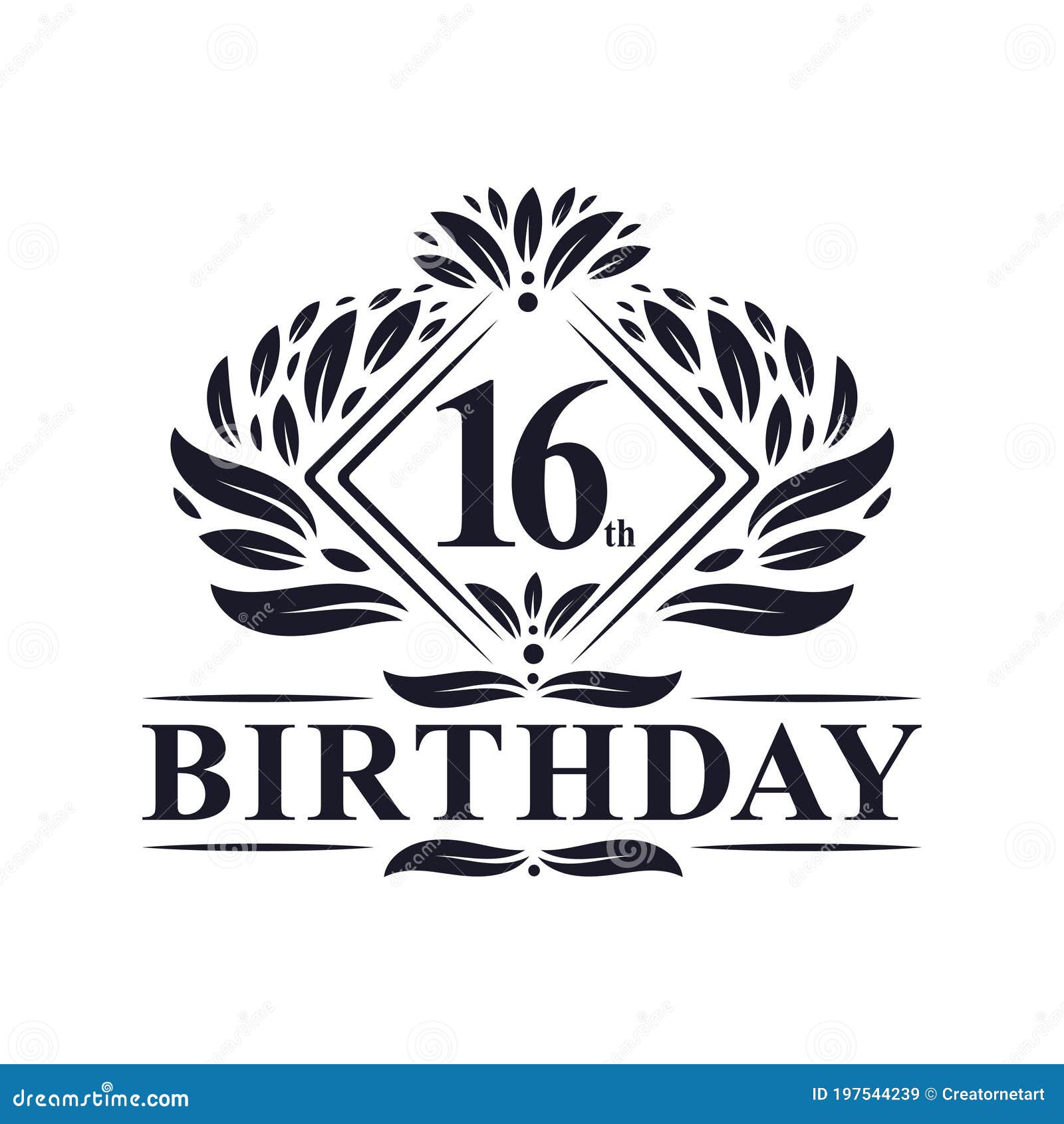 16 Years Birthday Logo, Luxury 16th Birthday Celebration Stock Vector ...