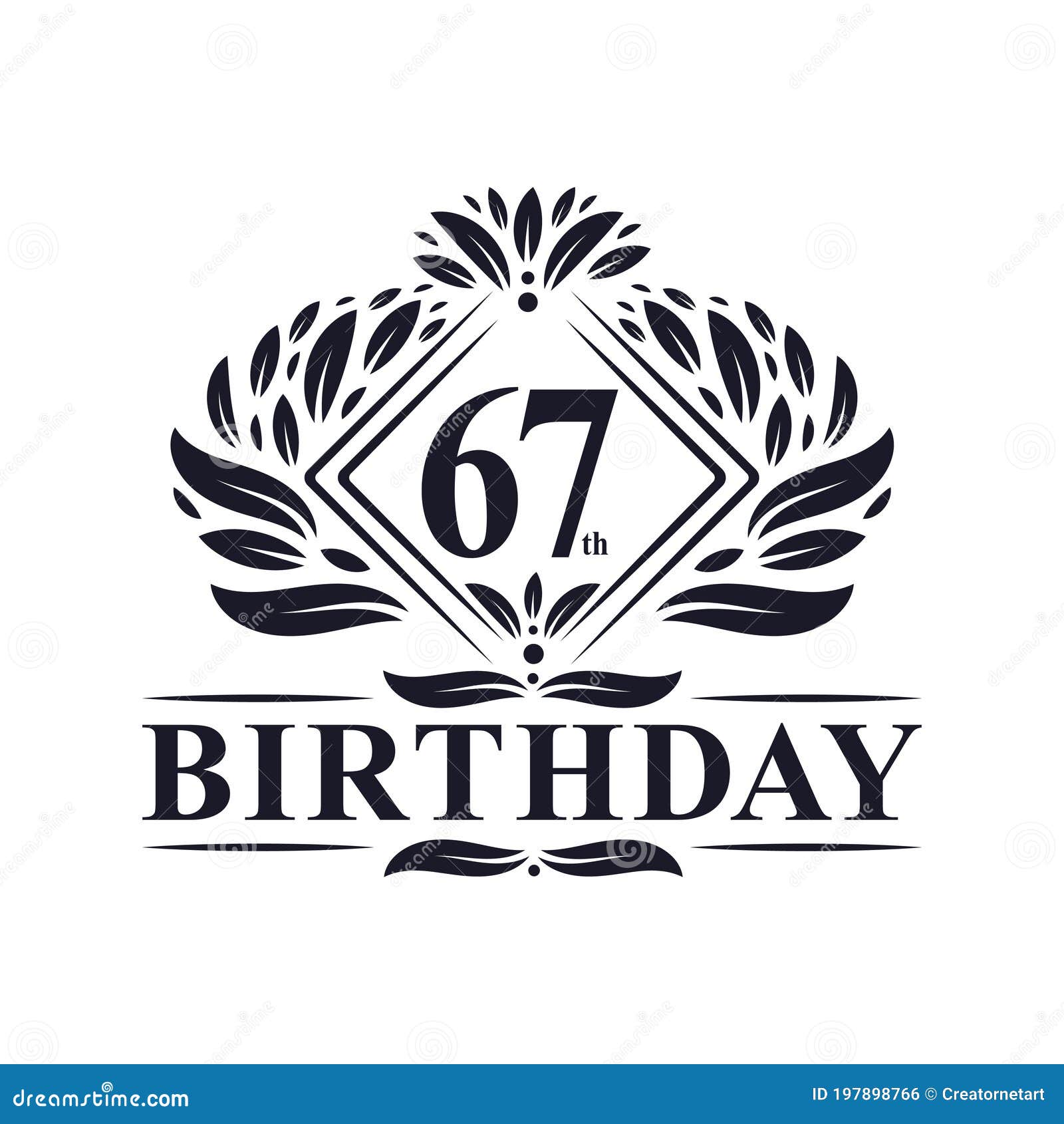 67 Years Birthday Logo, Luxury 67th Birthday Celebration Stock Vector ...