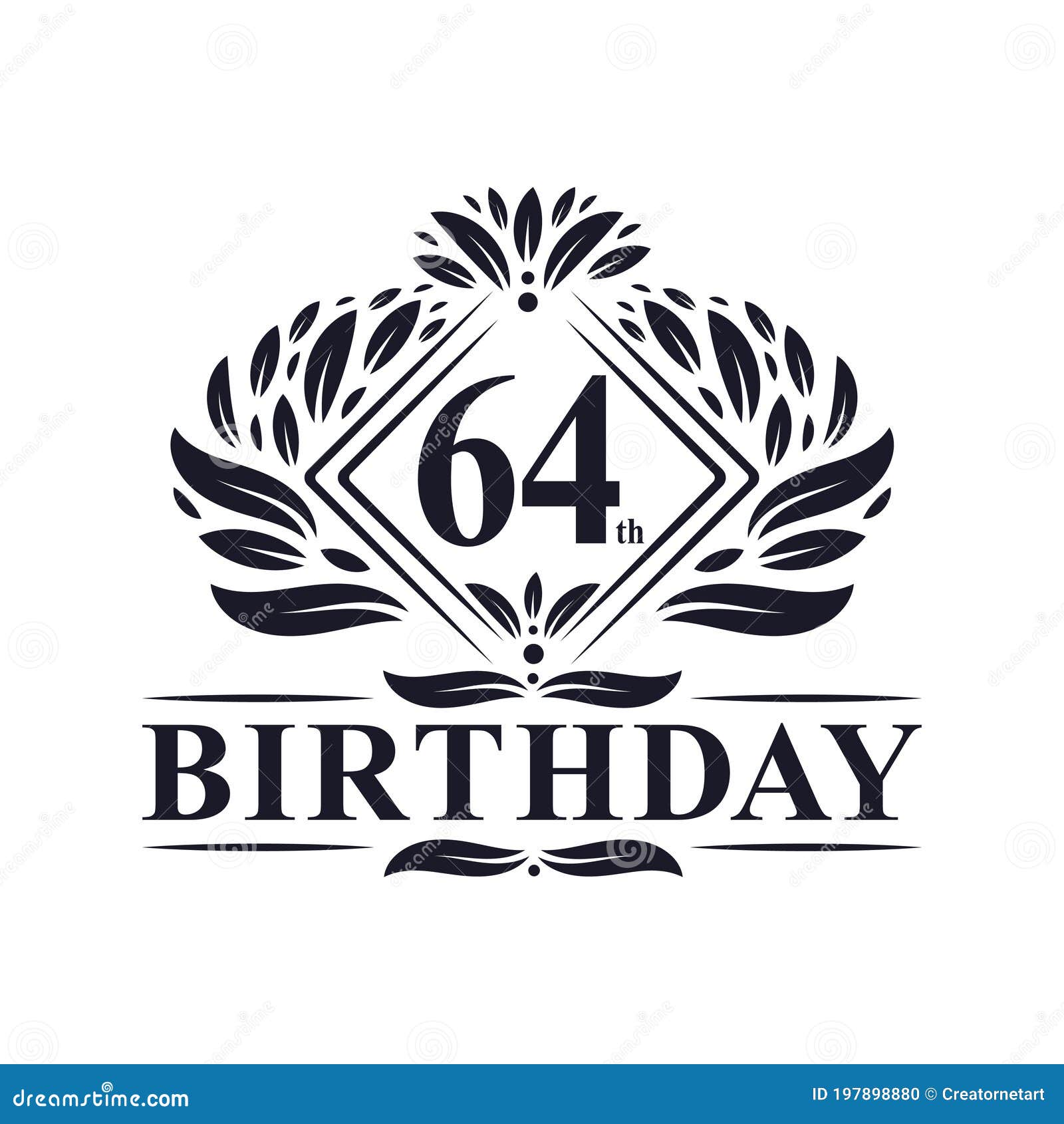 64 Years Birthday Logo, Luxury 64th Birthday Celebration Stock Vector ...