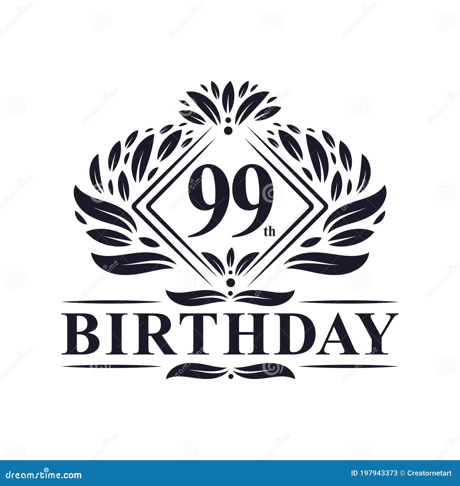 99 Years Birthday Logo, Luxury 99th Birthday Celebration Stock Vector ...