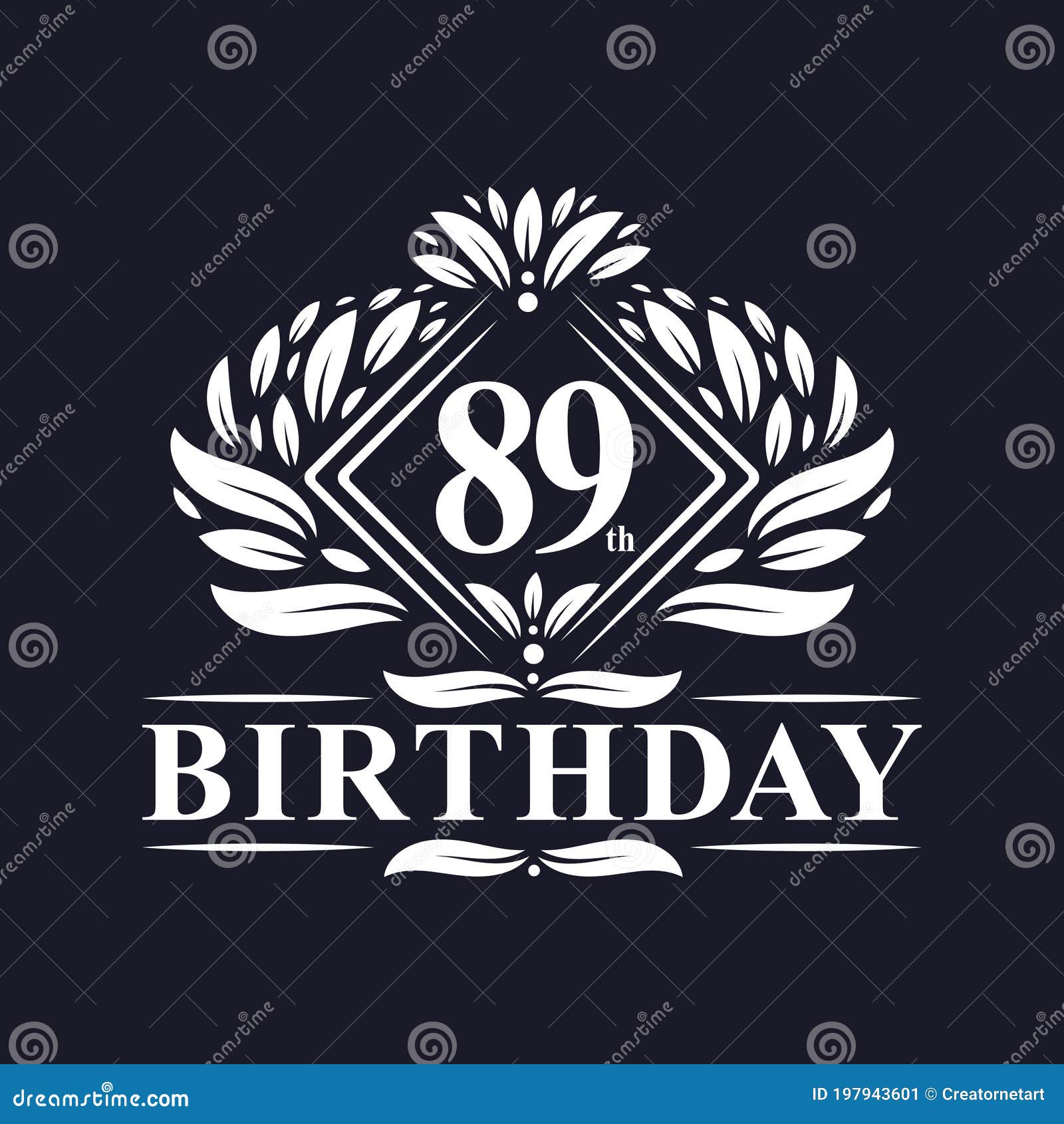 89 Years Birthday Logo, Luxury 89th Birthday Celebration Stock Vector ...
