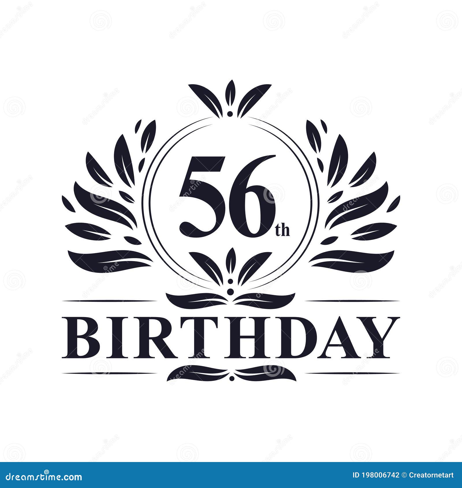 56th Birthday Logo, 56 Years Birthday Celebration Stock Vector ...