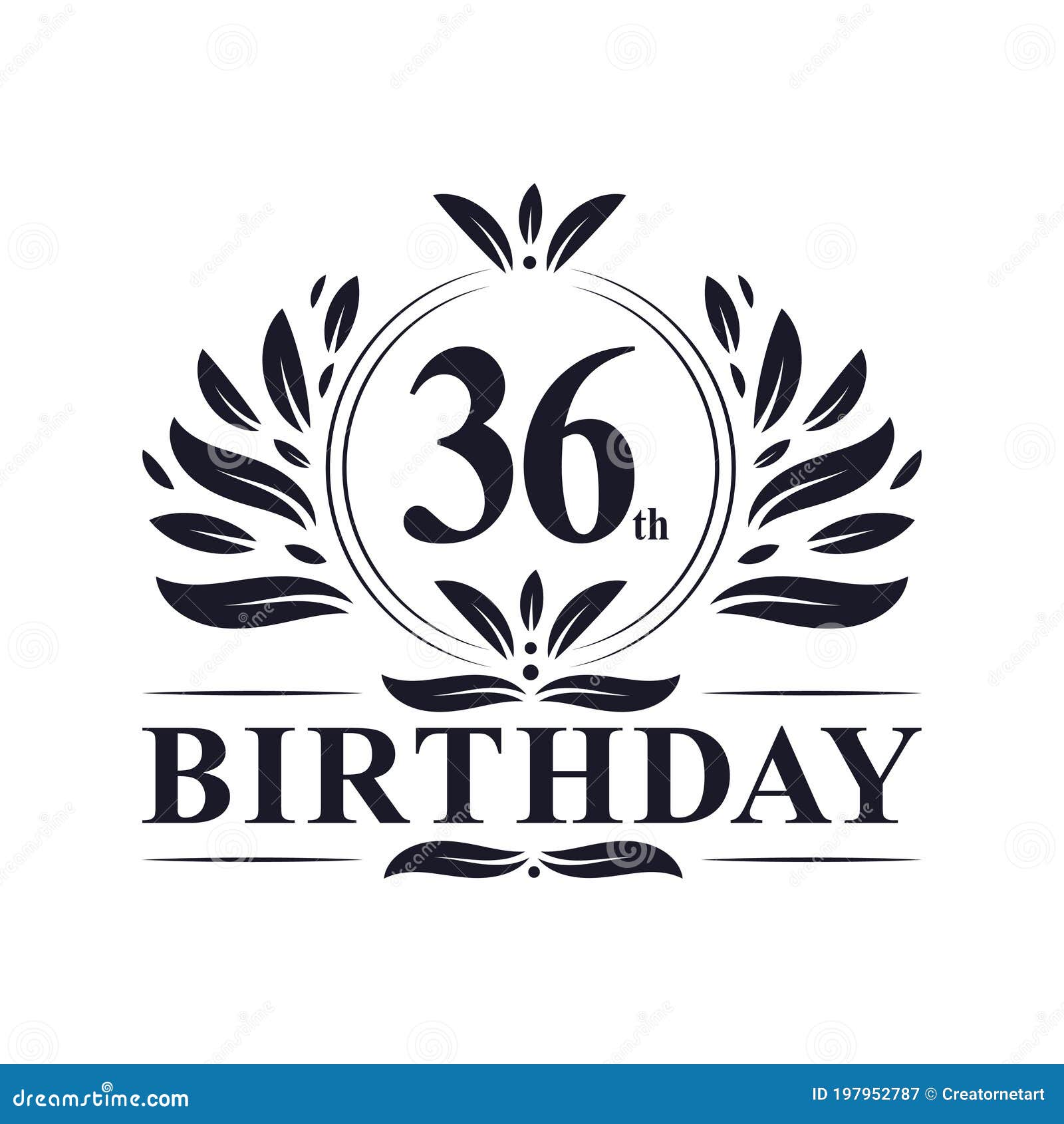 36 Years Birthday Logo, 36th Birthday Celebration Stock Vector ...