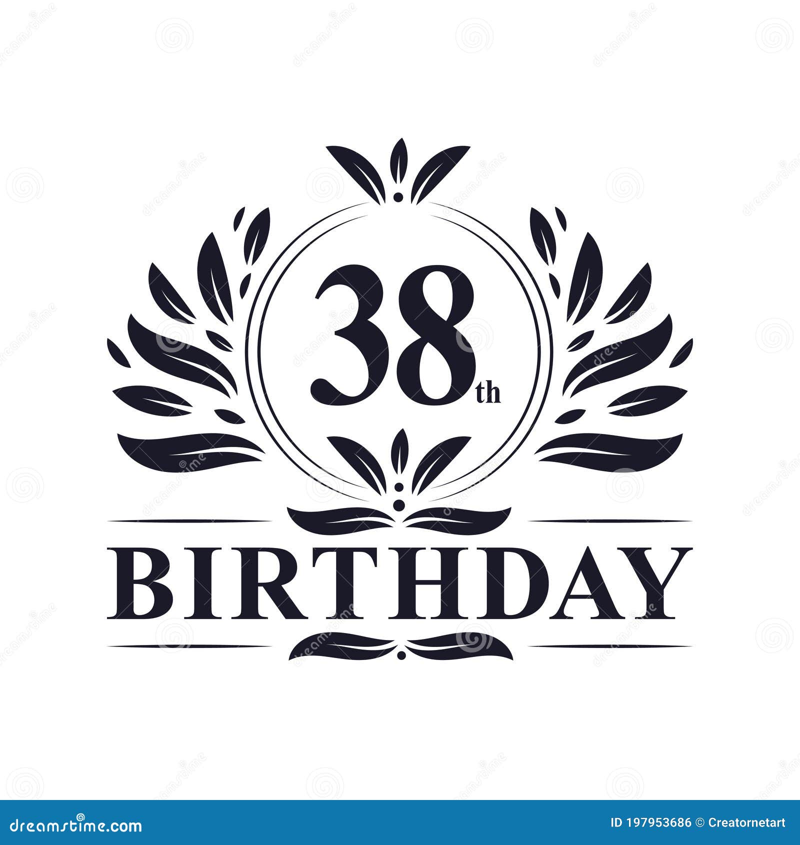38 Years Birthday Logo, 38th Birthday Celebration Stock Vector ...