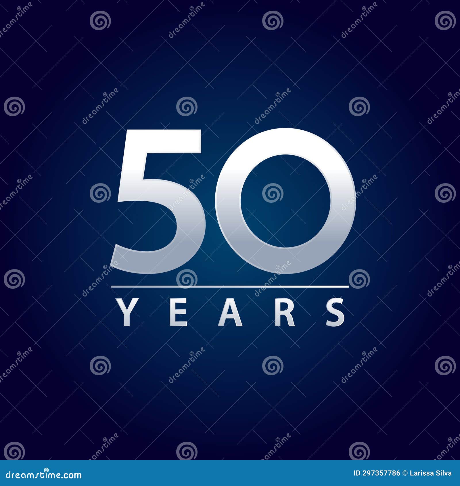 50 Years Blue Gradient for Celebration, Events, Anniversary Stock ...