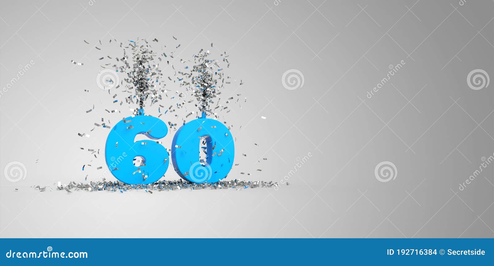 60 Years, Blue Text, Grey Background Stock Illustration - Illustration ...