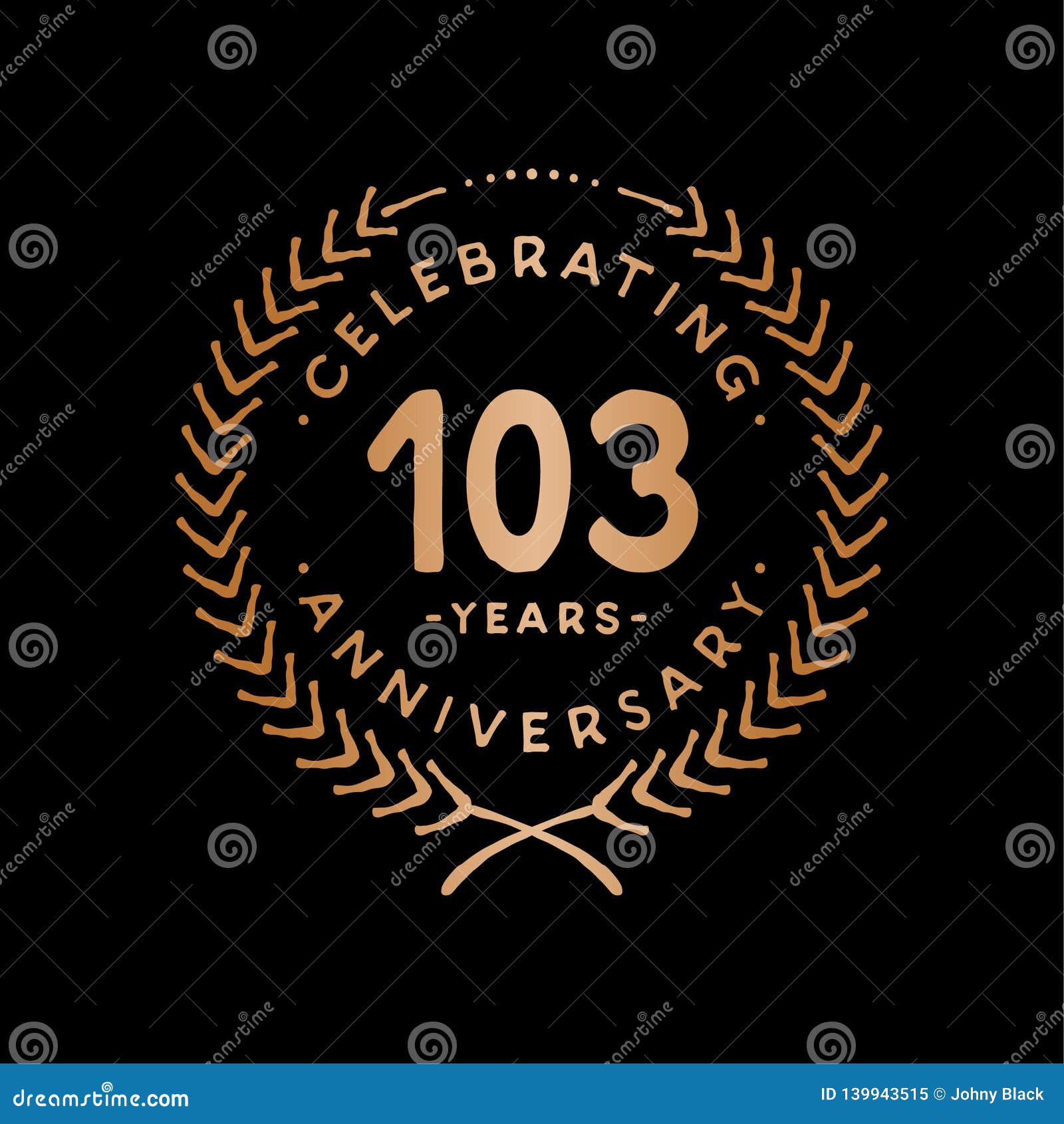 103 Years Design Template. 103rd Vector and Illustration Stock Vector ...
