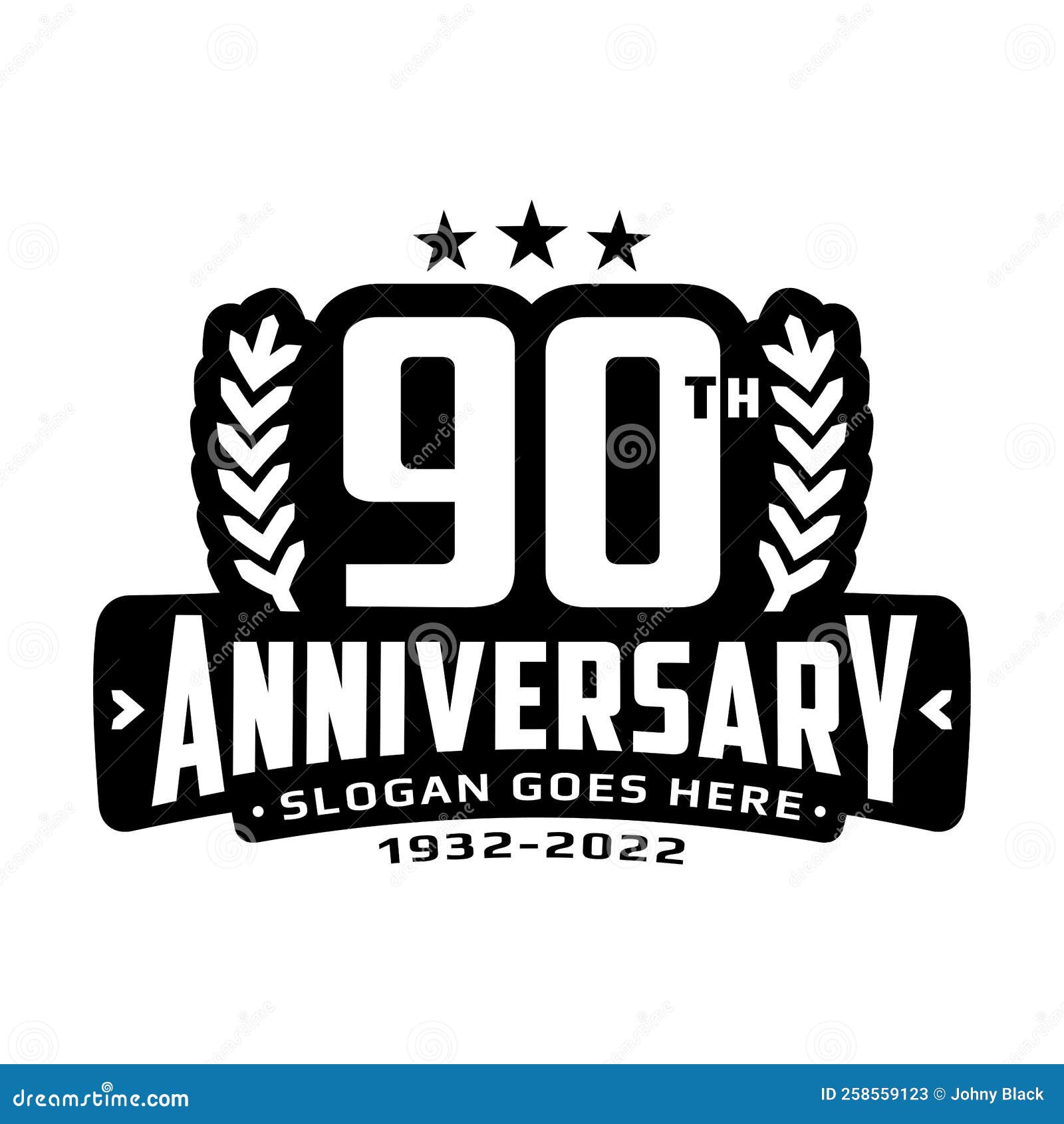 90 Years Anniversary Logo Design Template. 90th Anniversary Celebration ...