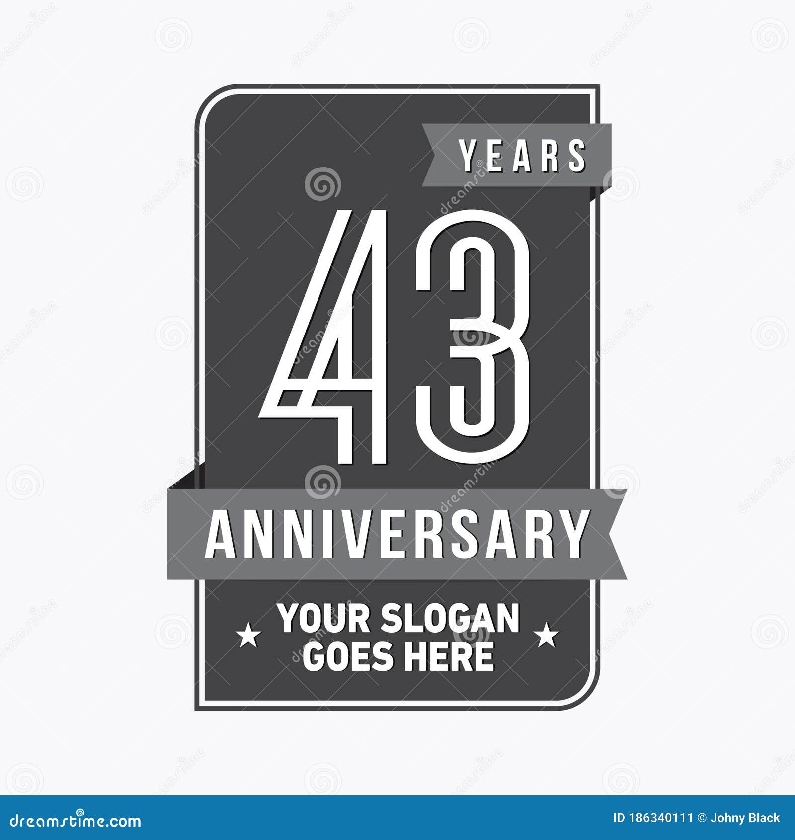 43 Years Celebrating Anniversary Design Template. 43rd Logo. Vector and ...
