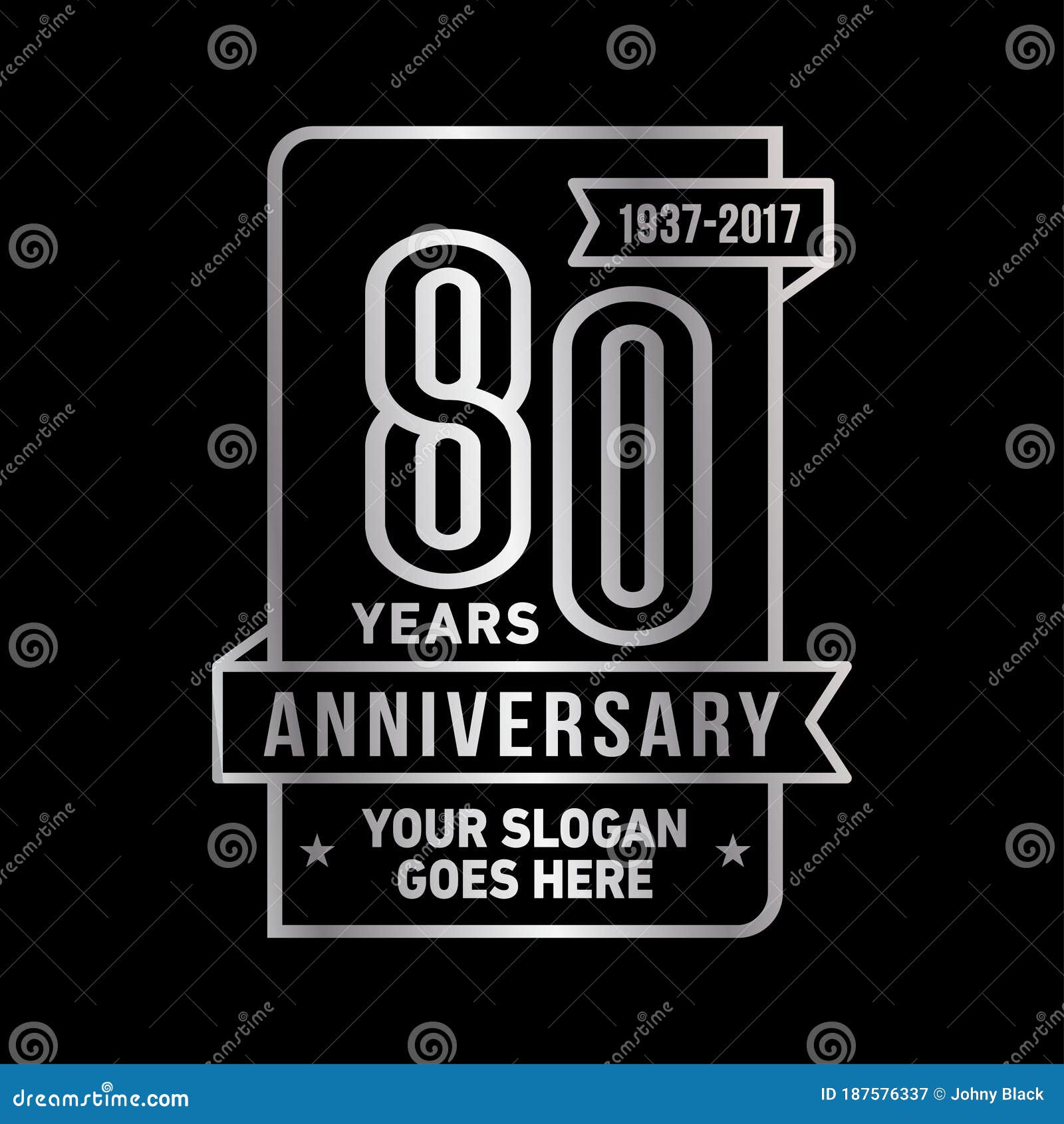 80 Years Celebrating Anniversary Design Template. 80th Logo. Vector and ...