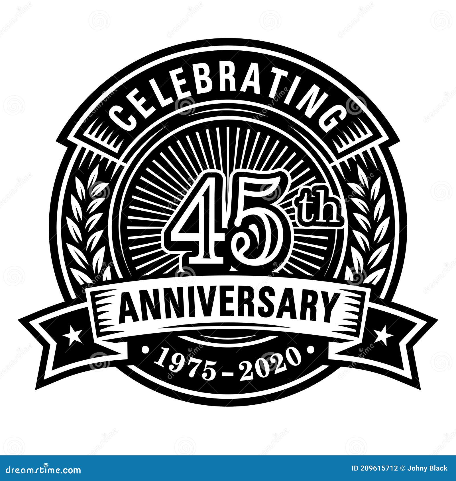 45 Years of Celebrations Design Template. 45th Logo. Vector and ...