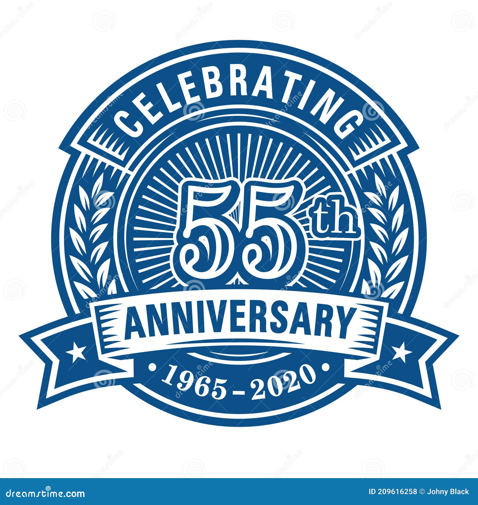 55 Years of Celebrations Design Template. 55th Logo. Vector and ...