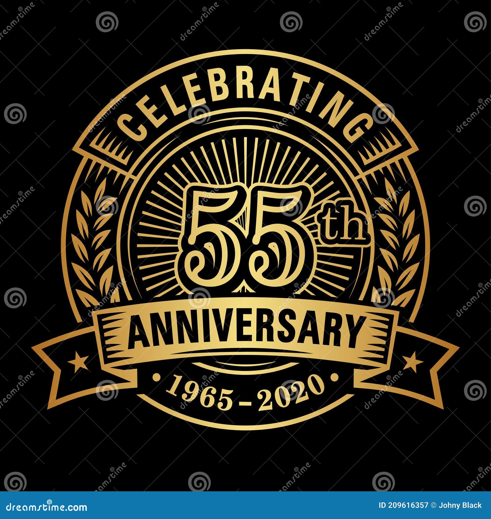 55 Years of Celebrations Design Template. 55th Logo. Vector and ...