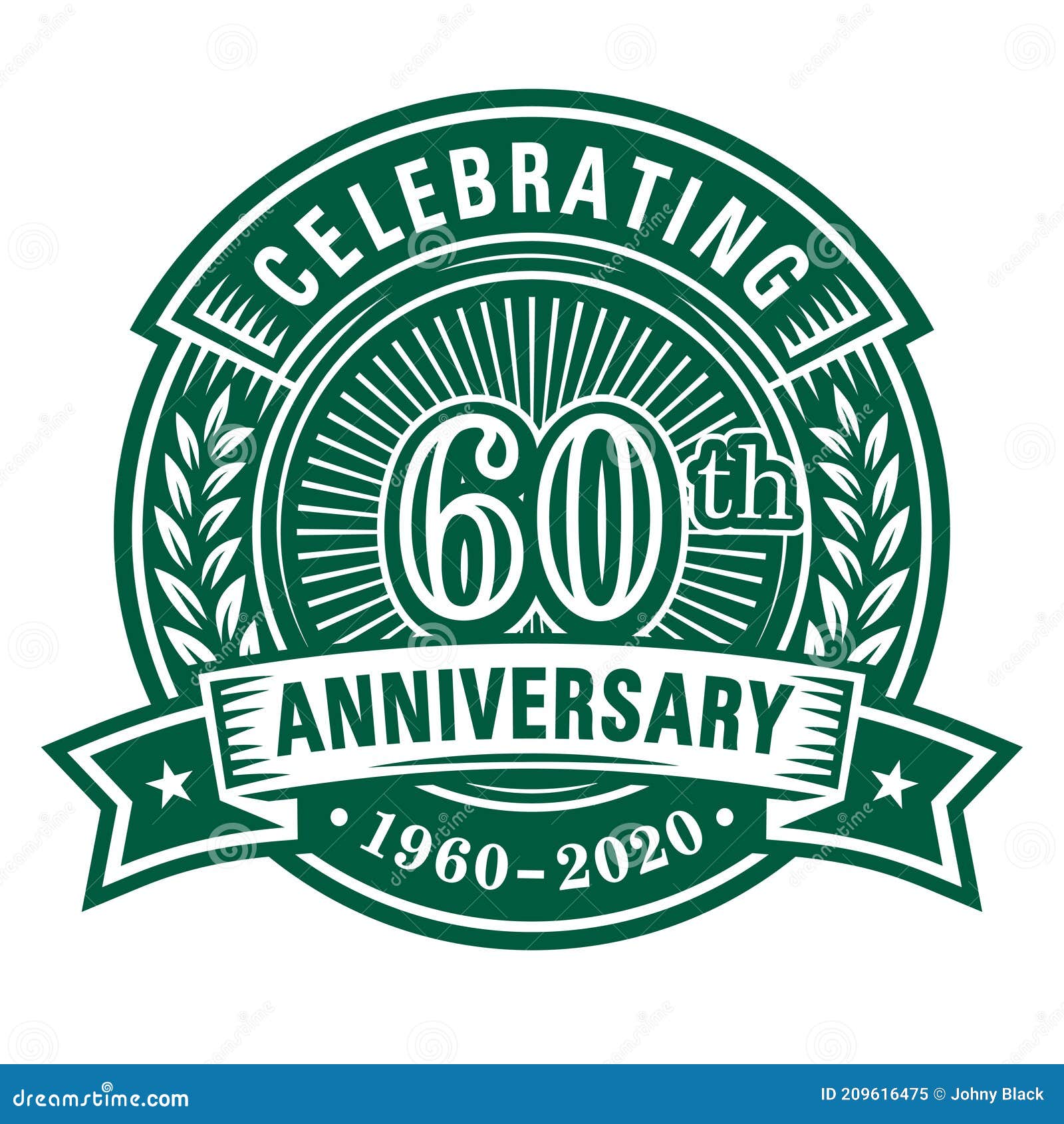 60 Years of Celebrations Design Template. 60th Logo. Vector and ...
