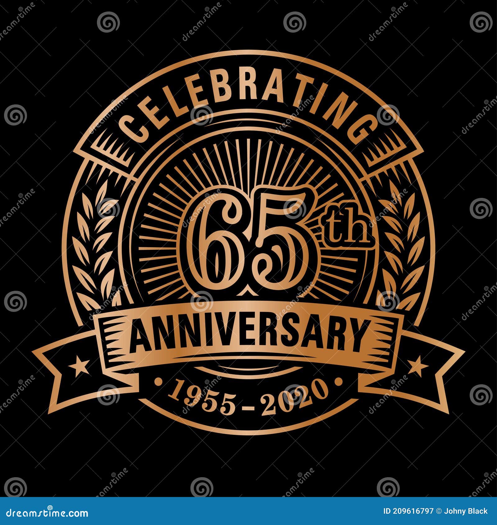 65 Years of Celebrations Design Template. 65th Logo. Vector and ...
