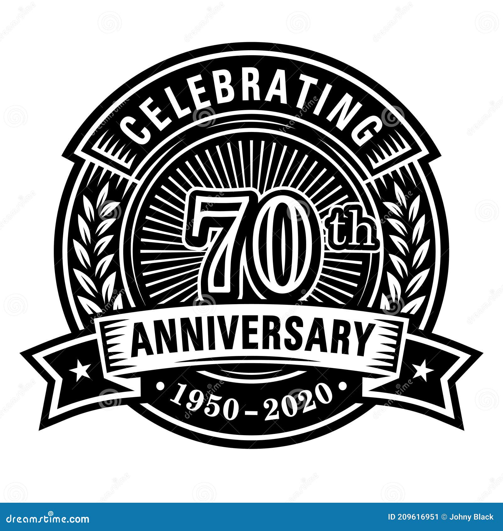 70 Years of Celebrations Design Template. 70th Logo. Vector and ...