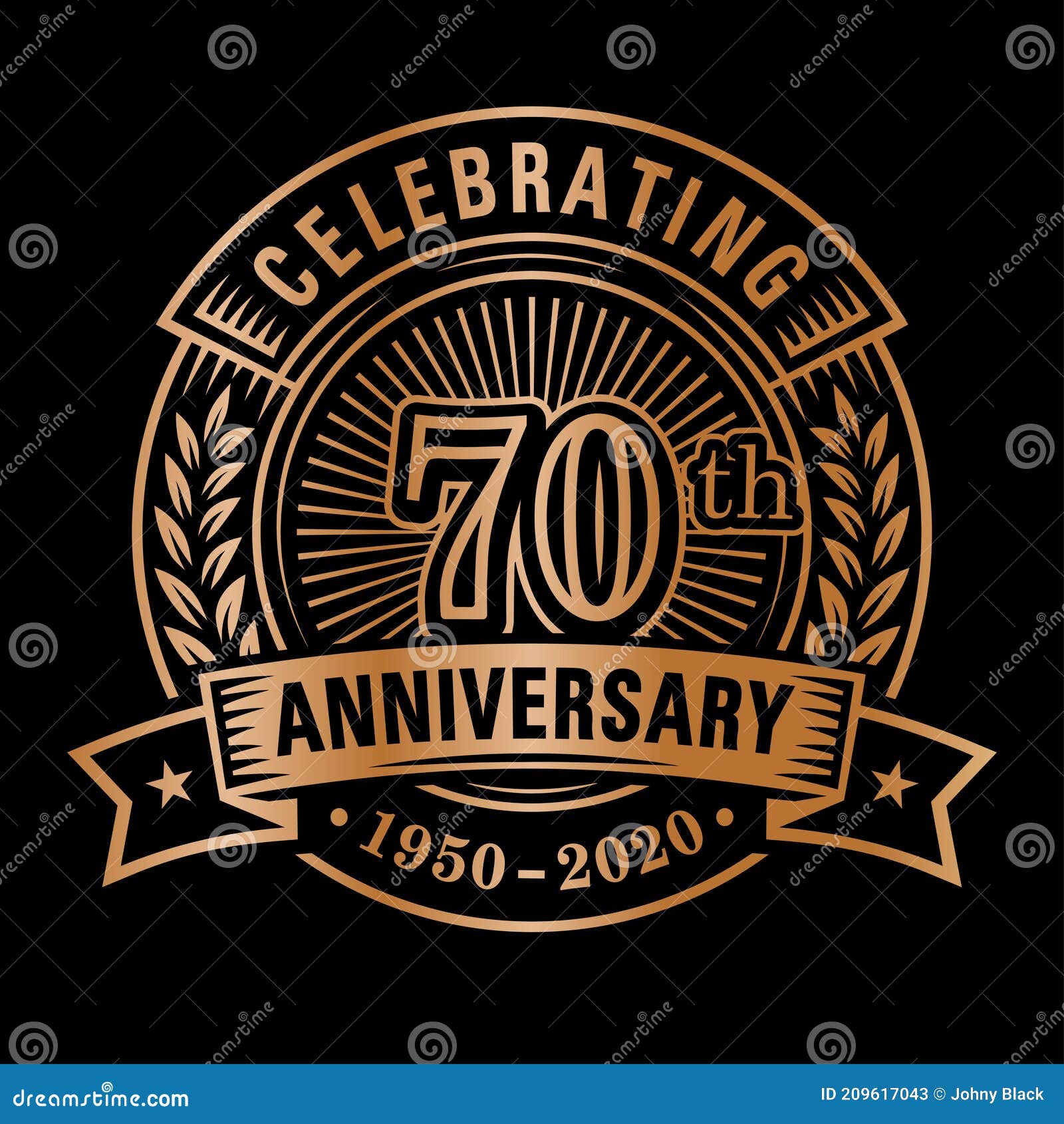70 Years of Celebrations Design Template. 70th Logo. Vector and ...