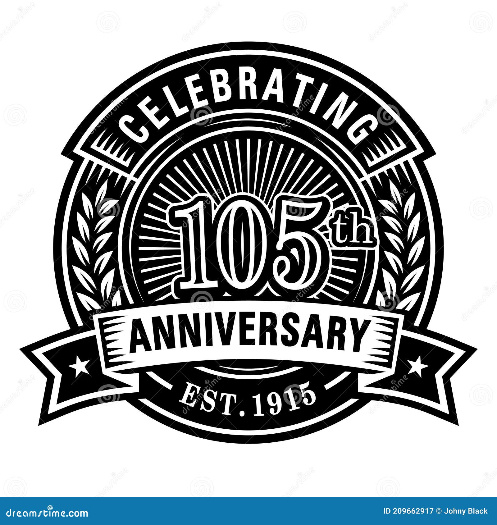 105 Years of Celebrations Design Template. 105th Logo. Vector and ...