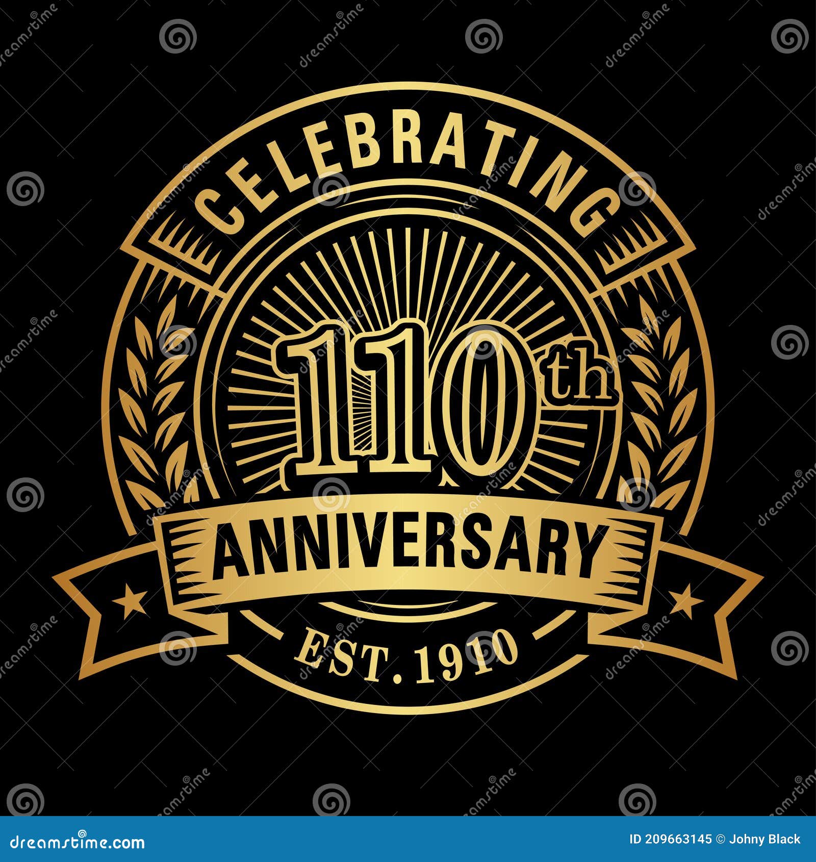 110 Years of Celebrations Design Template. 110th Logo. Vector and ...