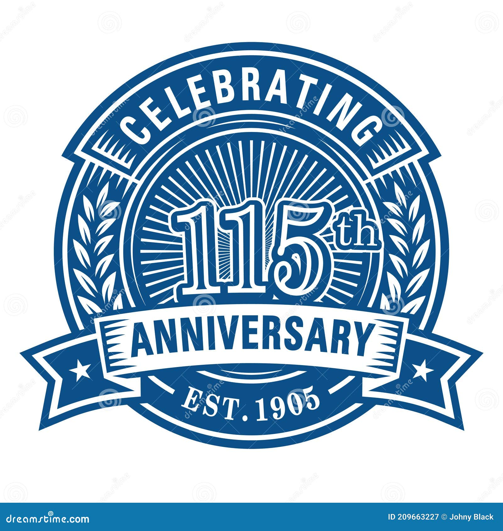 115 Years of Celebrations Design Template. 115th Logo. Vector and ...