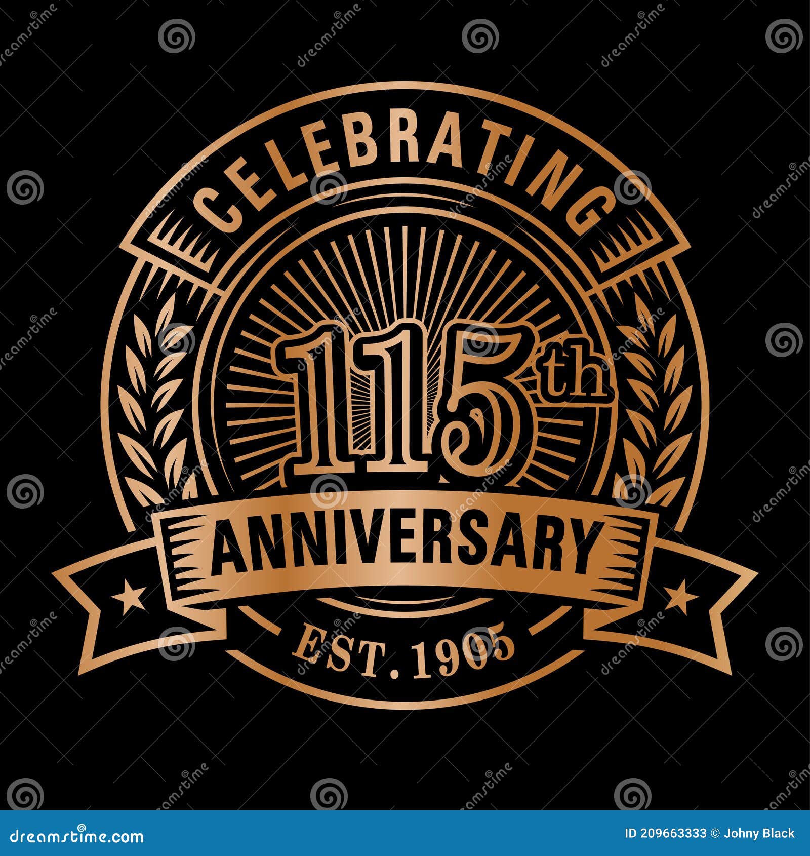 115 Years of Celebrations Design Template. 115th Logo. Vector and ...