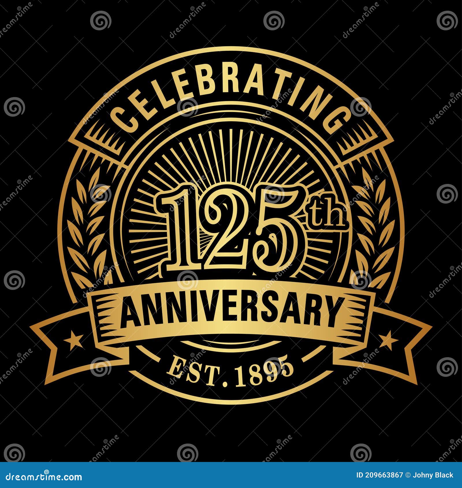 125 Years of Celebrations Design Template. 125th Logo. Vector and ...